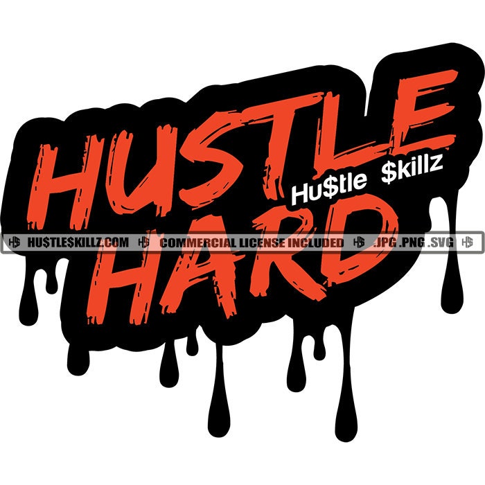 Hustle Hard Quote Design Poster Sign Grind Illustration Icon - Etsy