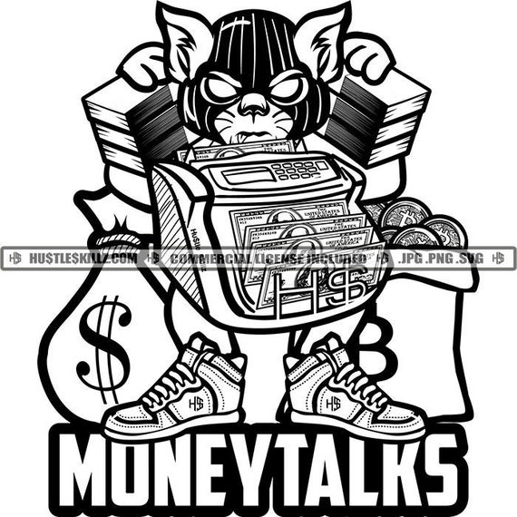 Tools Money Talks Black Queen Holding A Stack Of Cash Dollar Bills In ...