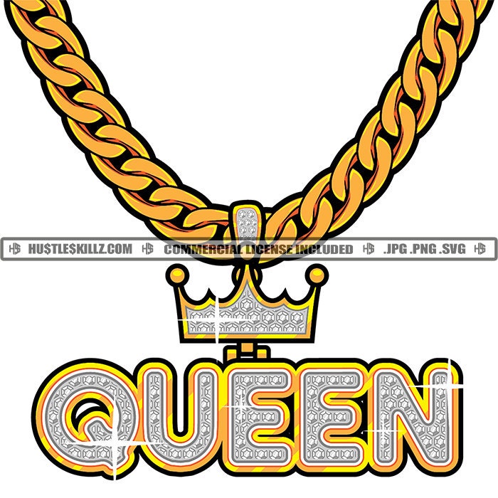 Queen Diamond Charm Gold Chain Jewelry Gem Golden Silver - Etsy