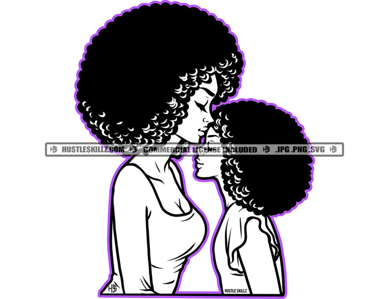 Black Mom Daughter True Love Kissing Happy Mothers Day Mommy Etsy