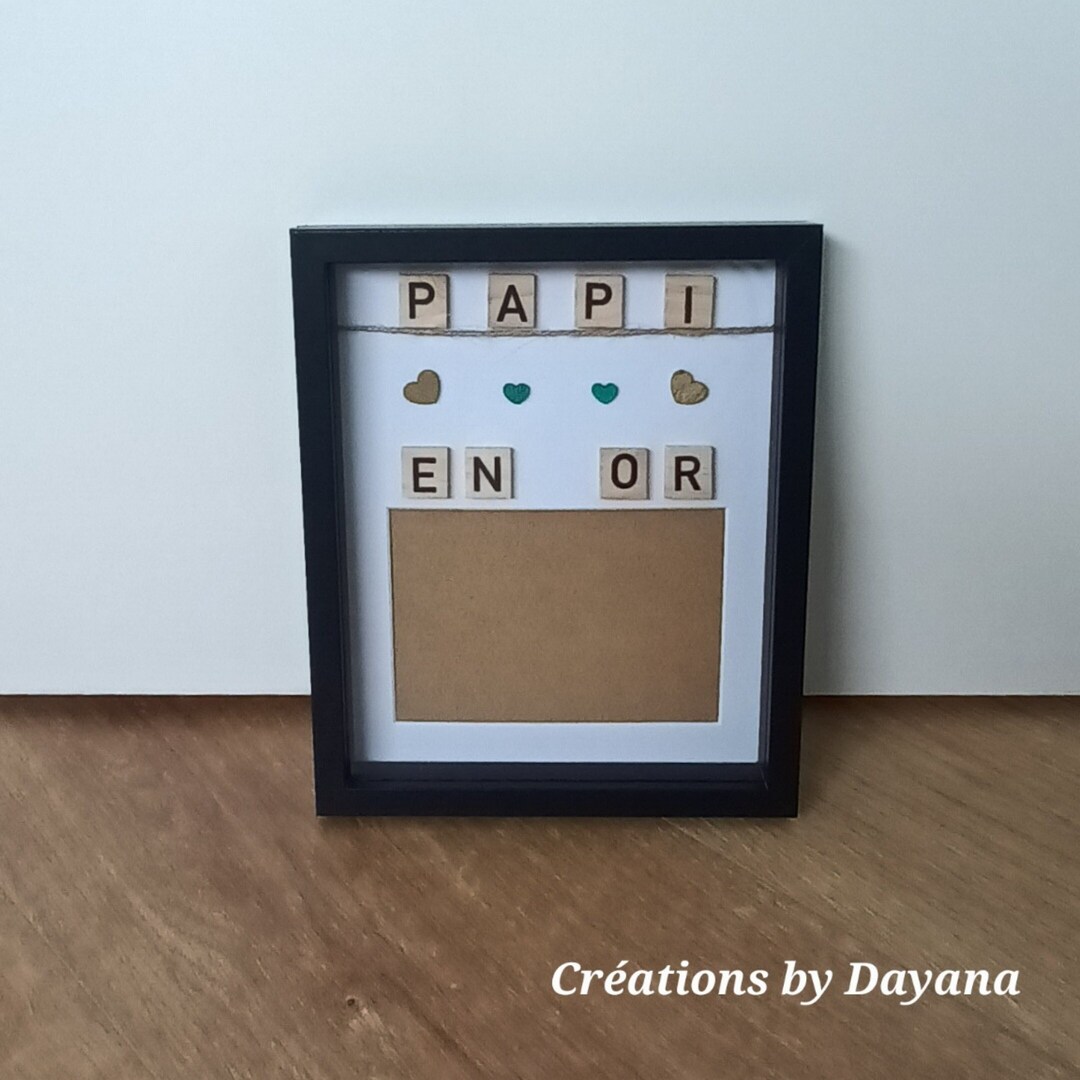 Wooden Photo Frame Scrabble Letters golden Grandpa Special for ...
