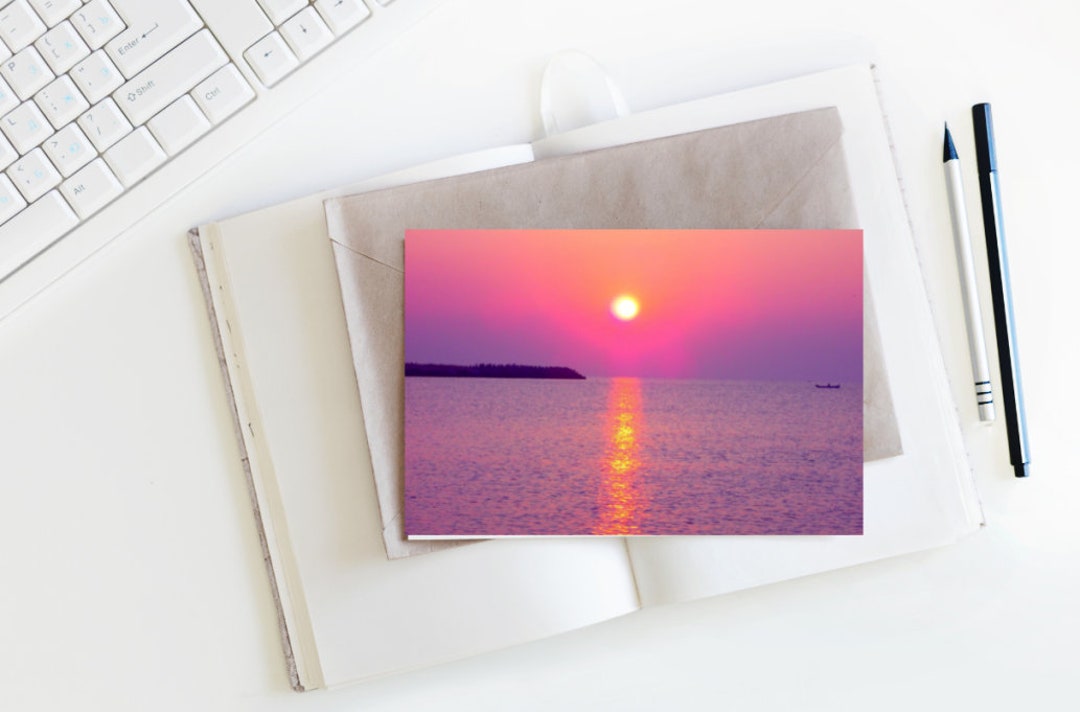 Printable Digital RETRO Sunrise Post Card - Etsy