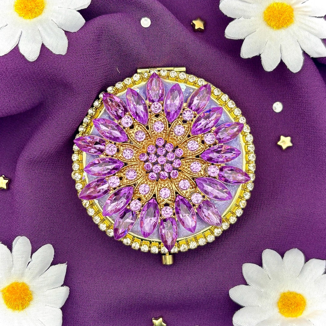 Amethyst Blossom | Handmade Purple Flower Magical Girl Compact Mirror ...