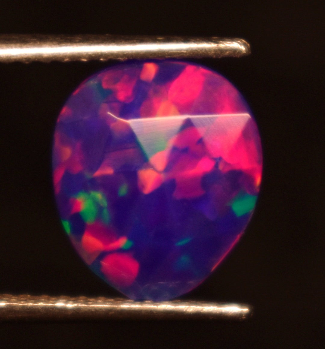 0.90 Carats Natural Top Purple Base Multi Fire Ethiopian Opal Rose Cut ...