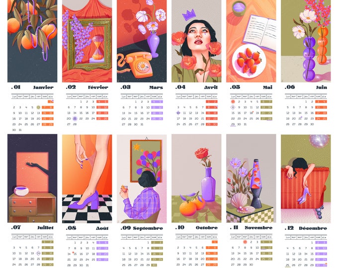 Illustrated Calendar 2023, to Print - Etsy