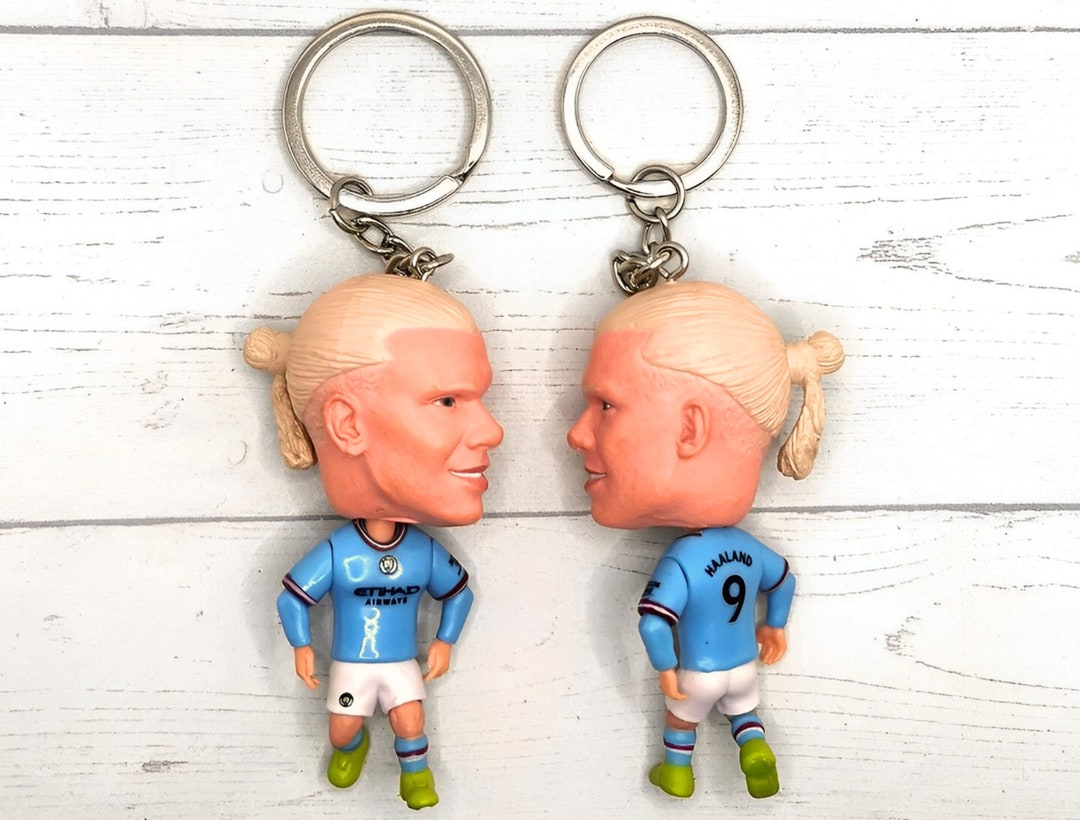 Haaland Manchester City Keyring, 3D Mini Figure Keychain, Haaland ...