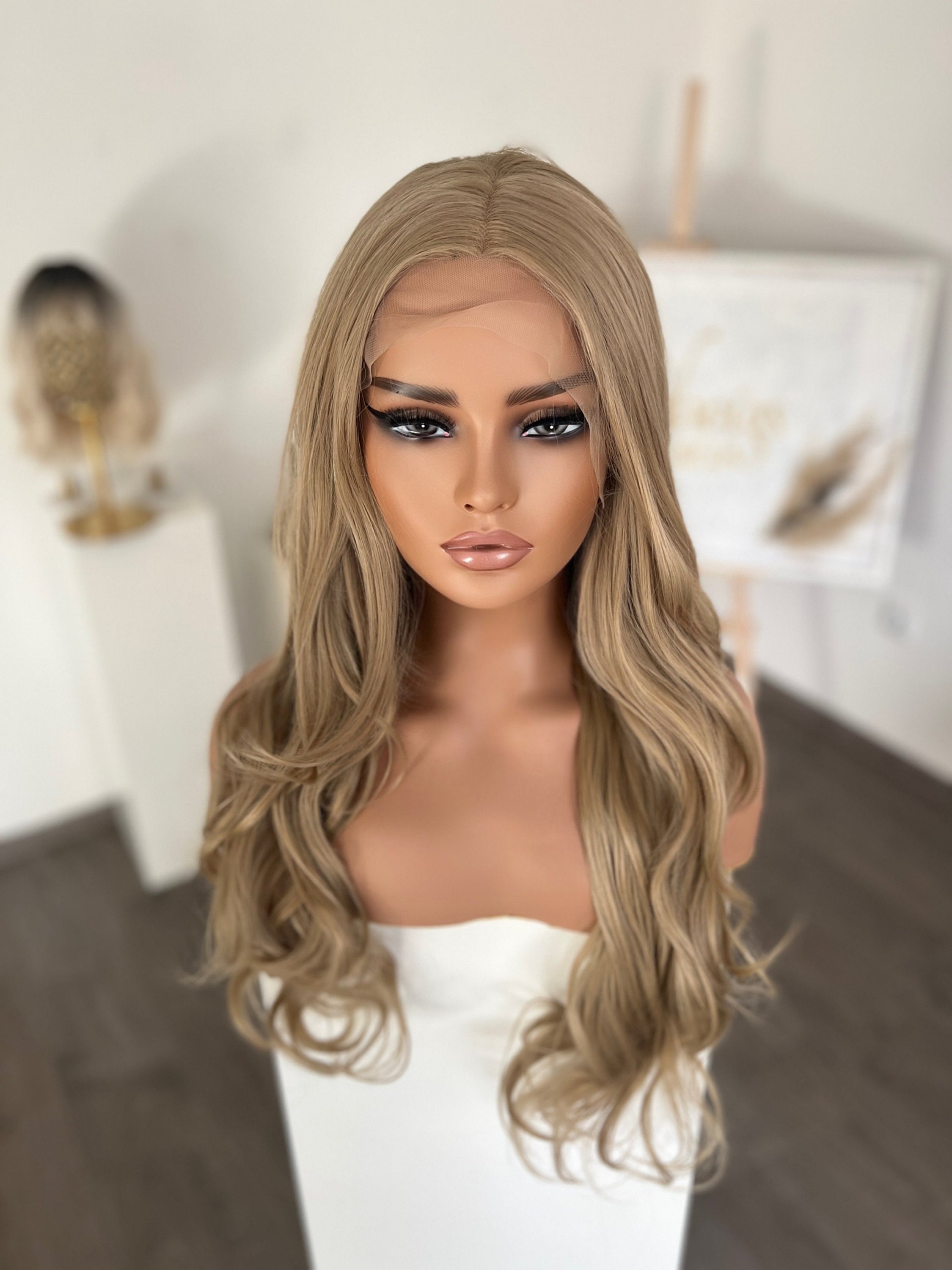 Kunsthaarperücke Nala Mittelblonde Haare Lace Wig Alttagsperücken - Etsy