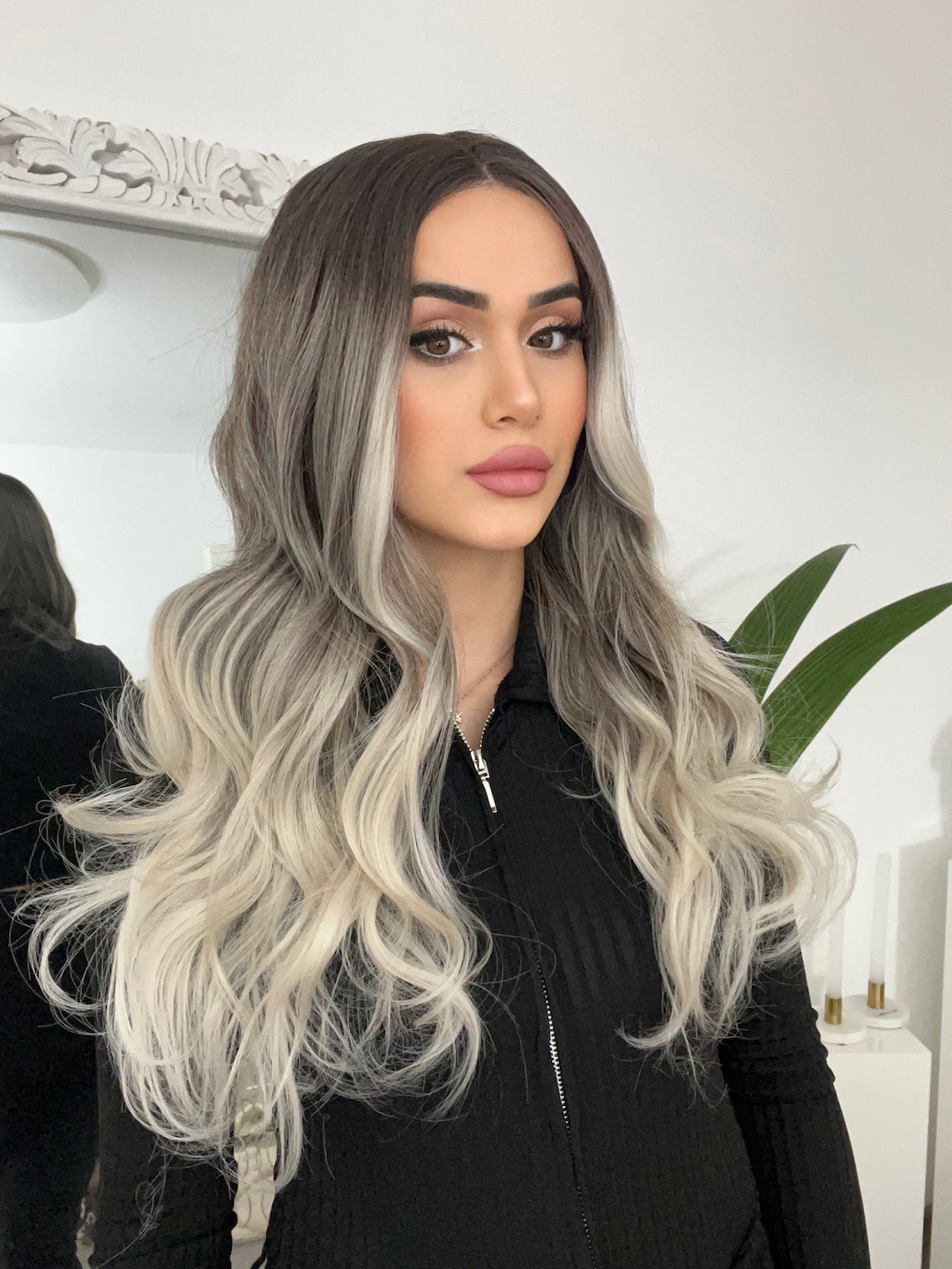 Synthetic Hair Wig Cataleya Lace Wig Ombré Gradient Gray Long Hair ...