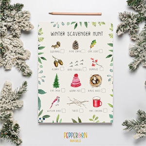 Winter Scavenger Hunt, INSTANT DOWNLOAD Nature Scavenger Hunt ...
