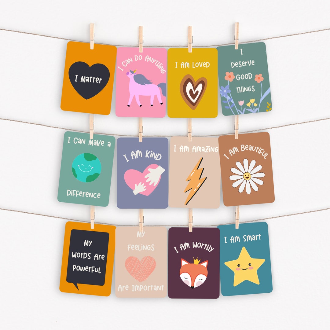 Printable Affirmations for Kids Set, Daily Affirmation, Positivity ...