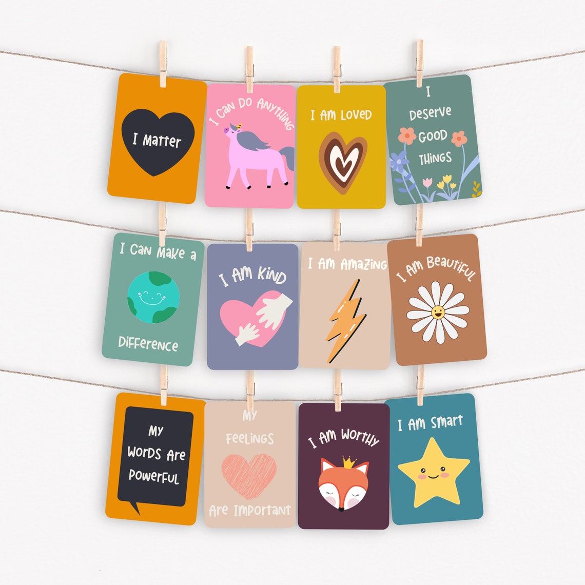 Printable Affirmations for Kids Set Daily Affirmation | Etsy