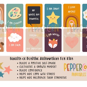 Printable Affirmations for Kids Set Daily Affirmation | Etsy