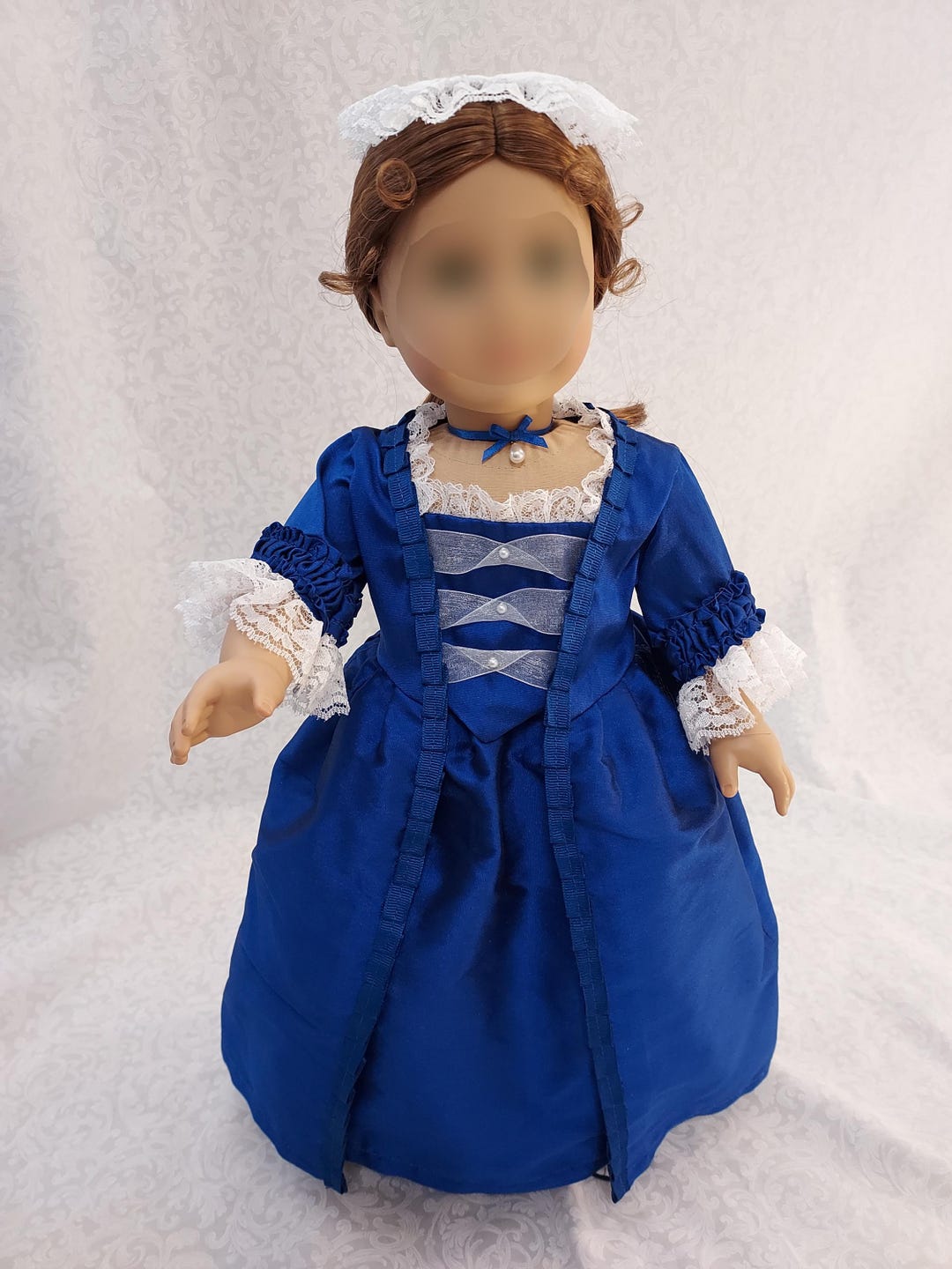 Handmade Royal Blue Taffeta Christmas Gown, Petticoat, Stomacher ...