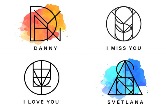 Tattoo Design Monogram Modern Name Logo Name Logo Design - Etsy