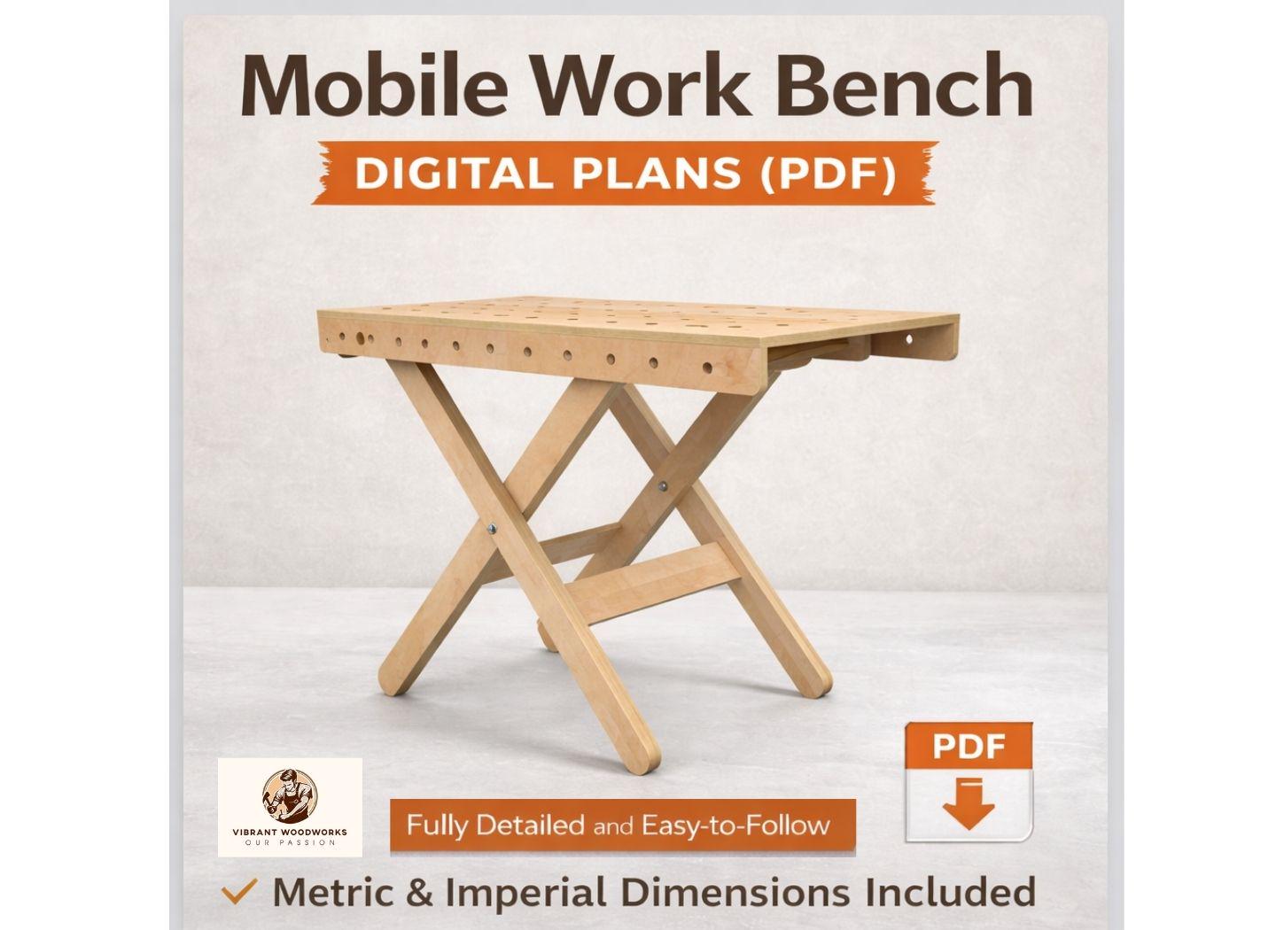 DIY - Mobile Portable Workbench - Metric - Imperial Digital Plans - Etsy