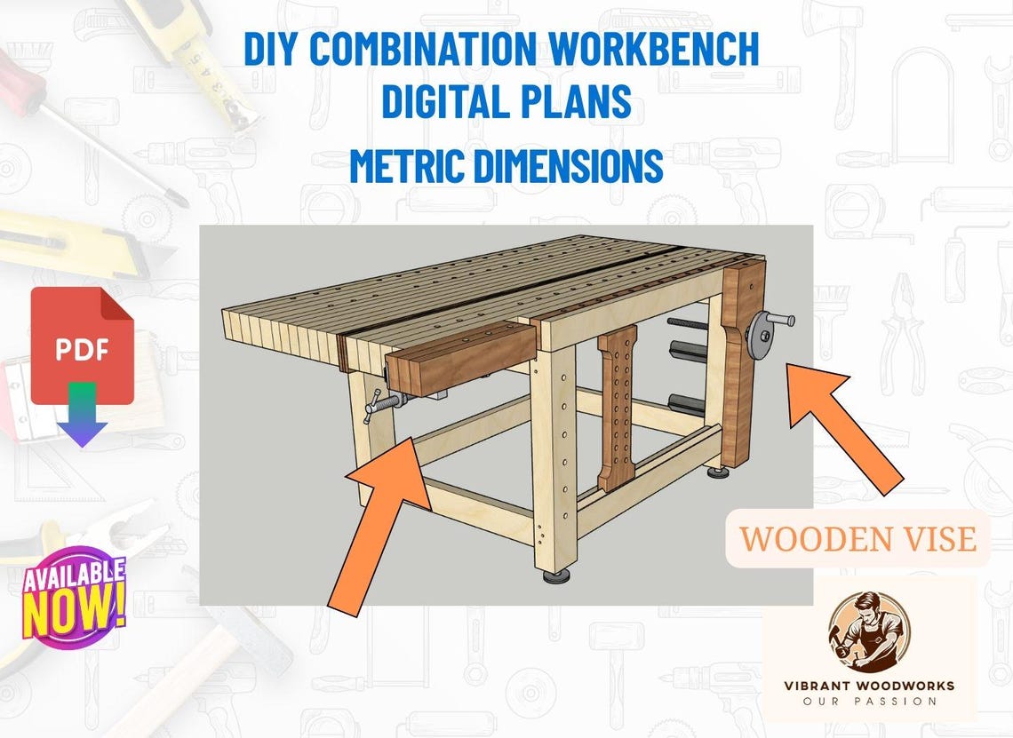 DIY Combination Workbench PDF Plans: Metric Dimensions - Etsy