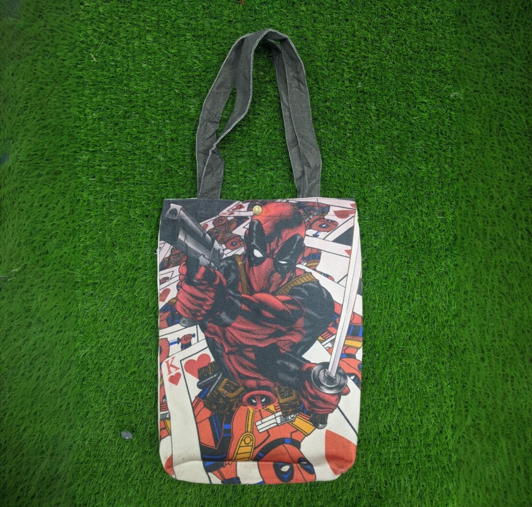 Vintage Marvel Deadpool Totebag, Full Print Cartoon Bag, Deadpool ...