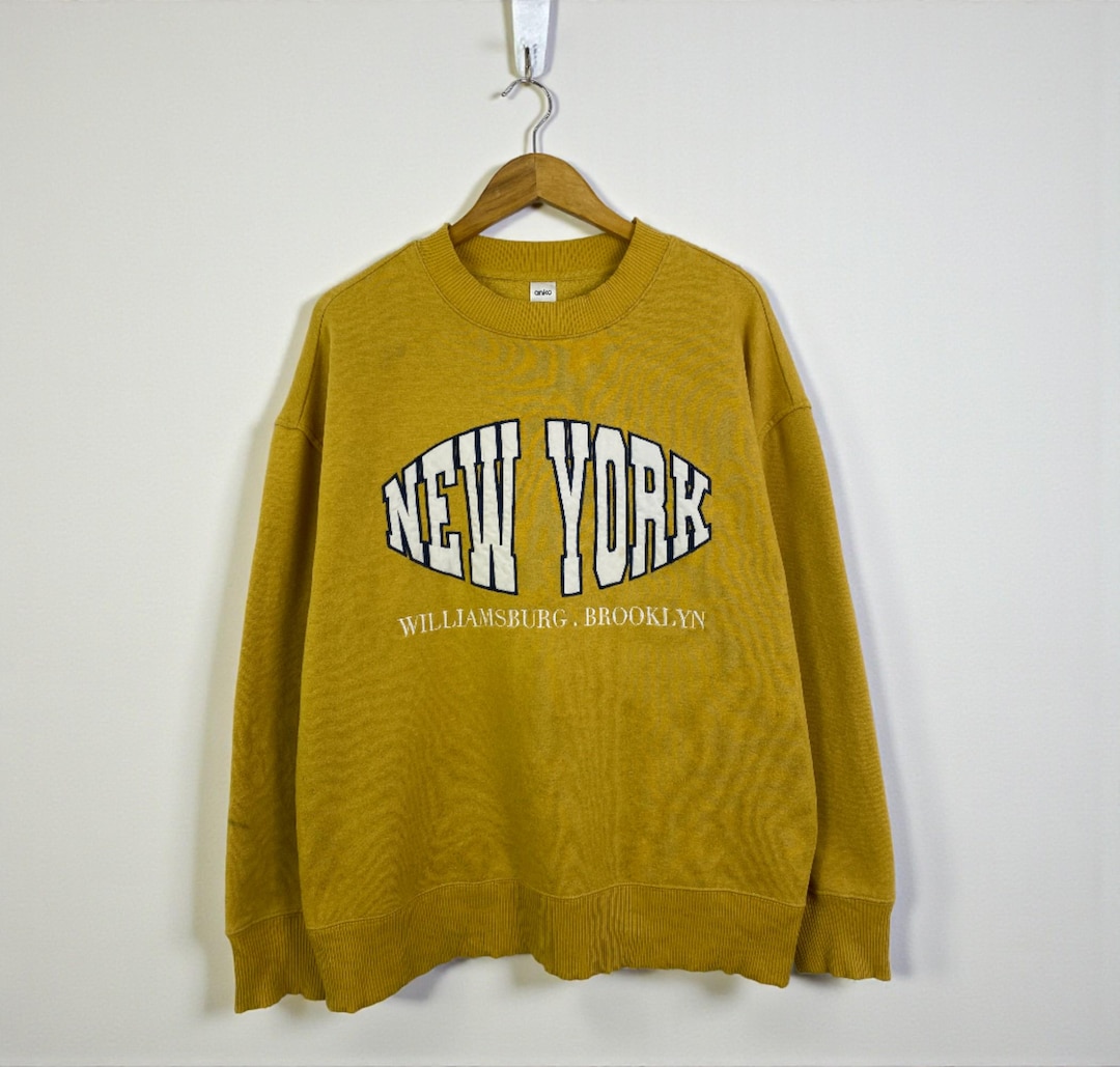 Vintage Anko Mustard Yellow Crewneck Sweatshirt | NEW YORK Williamsburg ...