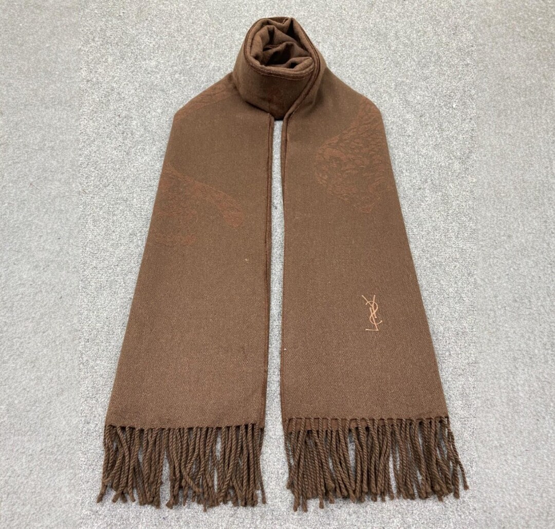 Vintage Yves Saint Laurent Scarf Vintage YSL Scarves Wools Unisex Scarf ...