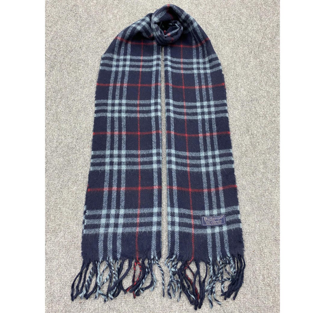 Vintage Burberry Muffler Scarf Burberry Wool Scarf Vintage Burberry ...