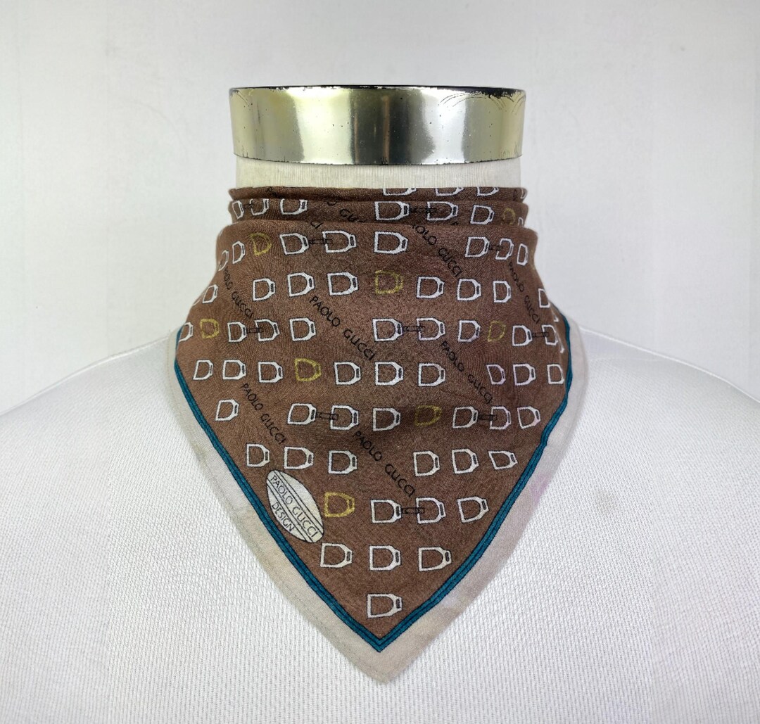 Vintage Paolo Gucci Handkerchief Gucci Bandana Authentic Luxury Womens ...