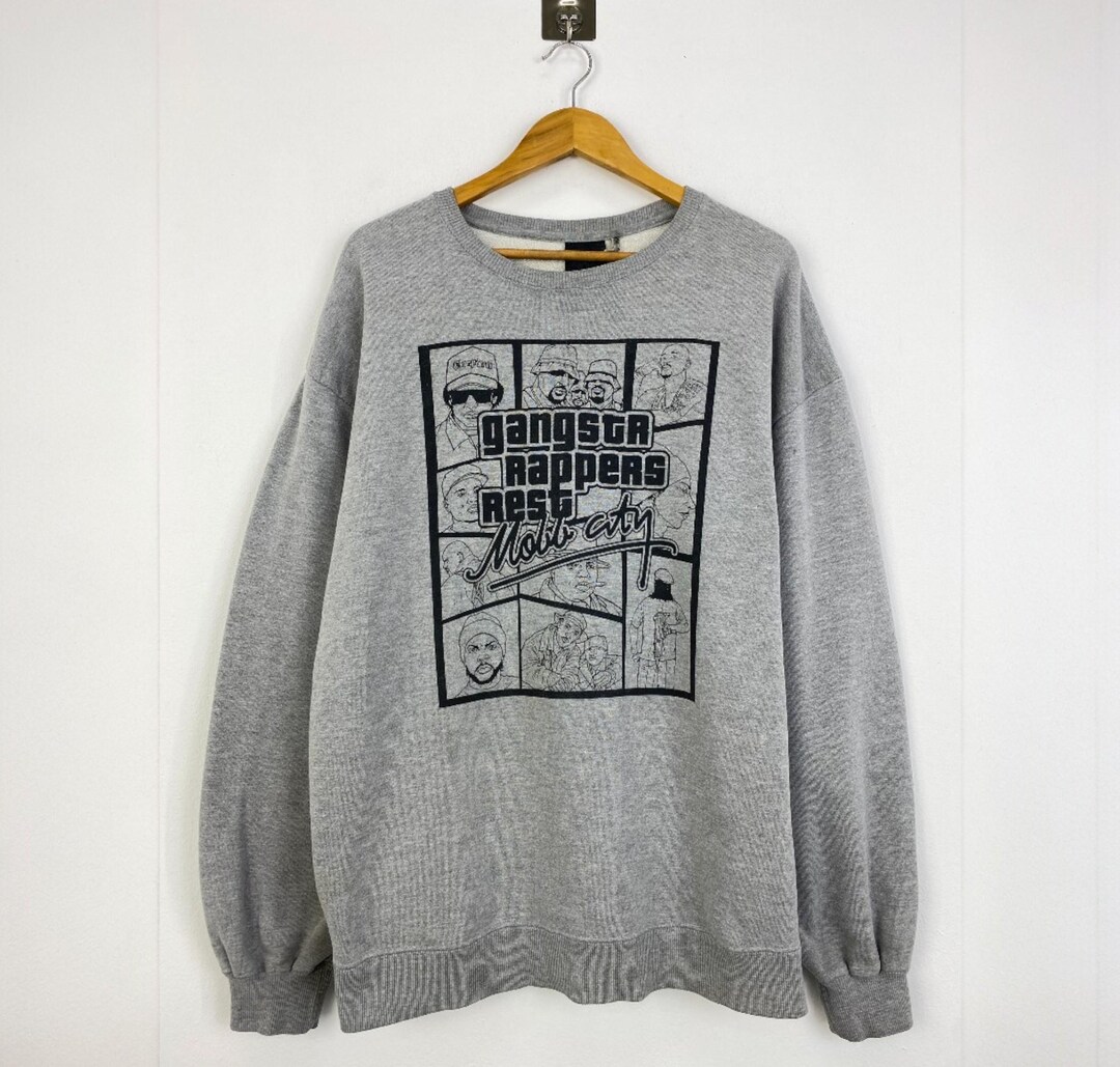 Vintage 90s Gangsta Rappers Rest Mob City Sweatshirt Vintage Hip Hop ...