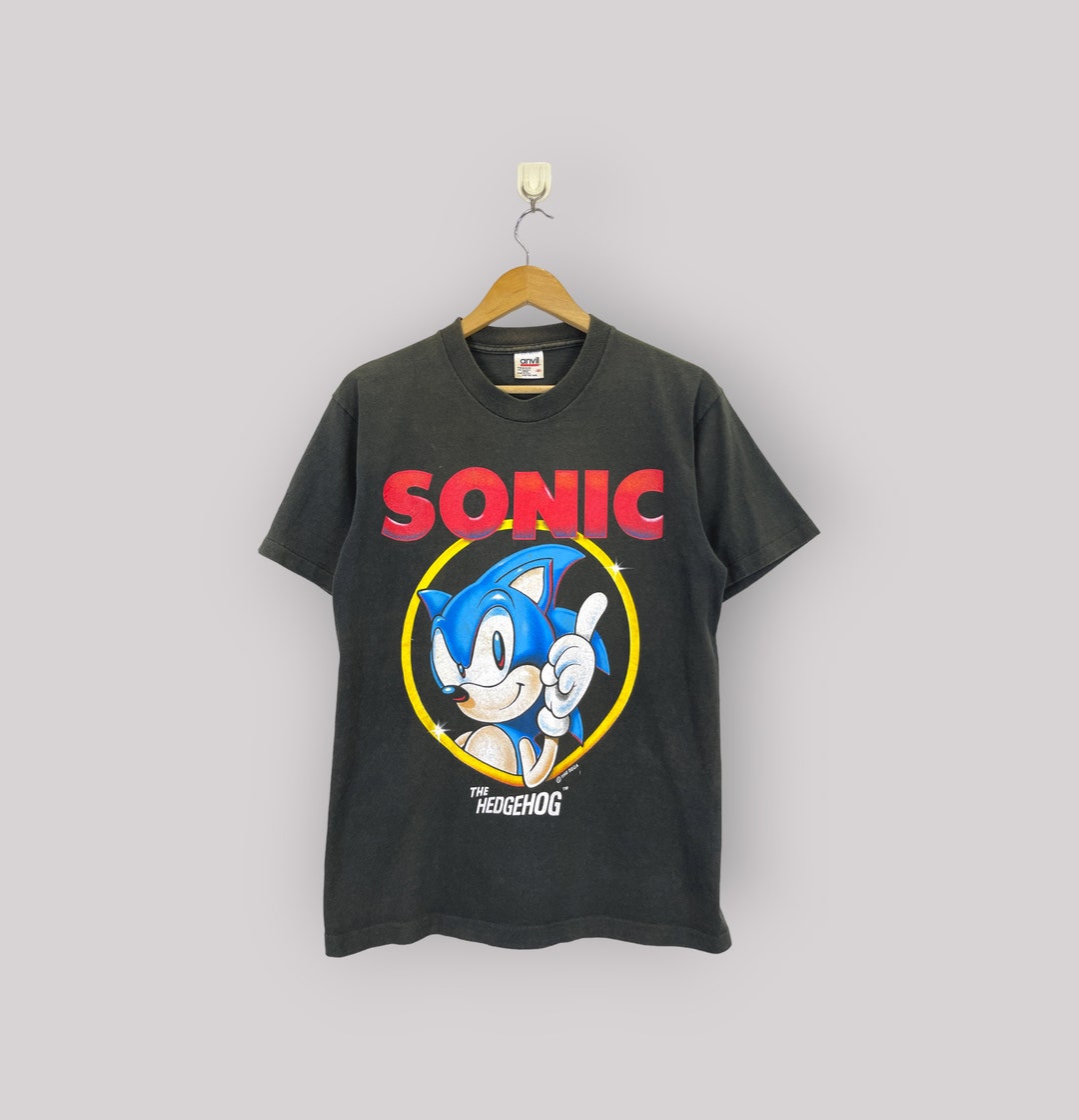 Vintage 90s Sonic Hedgehog Sega Tee Vintage 1992s Size Medium Sonic ...