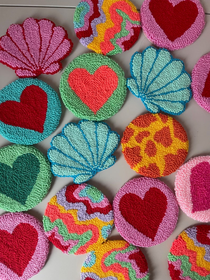 Set of Punch Needle Candle Holder Handmade Candle Holder - Etsy