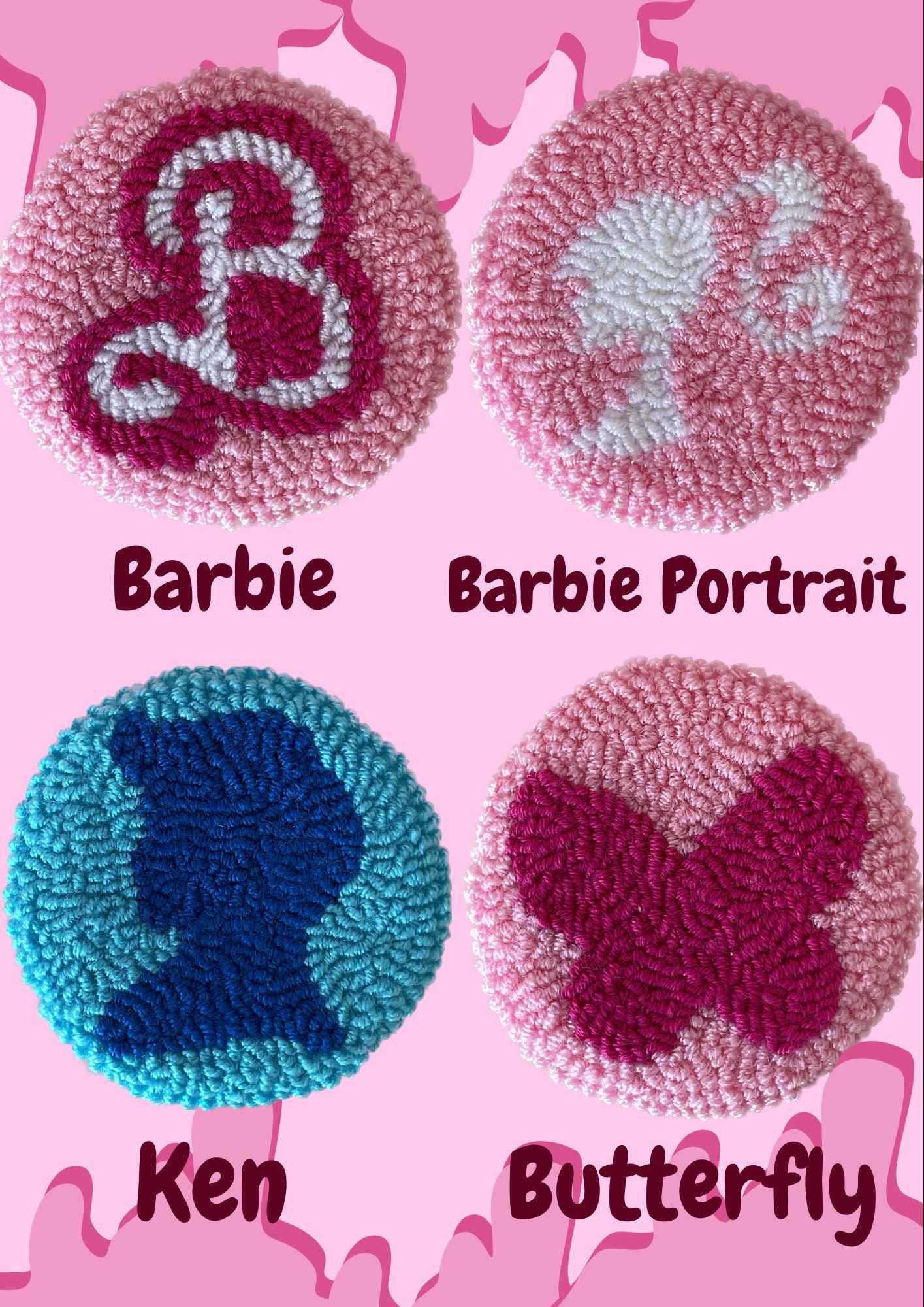 Set of 2 Barbie Coasters Pink Car Accessories Barbie the - Etsy