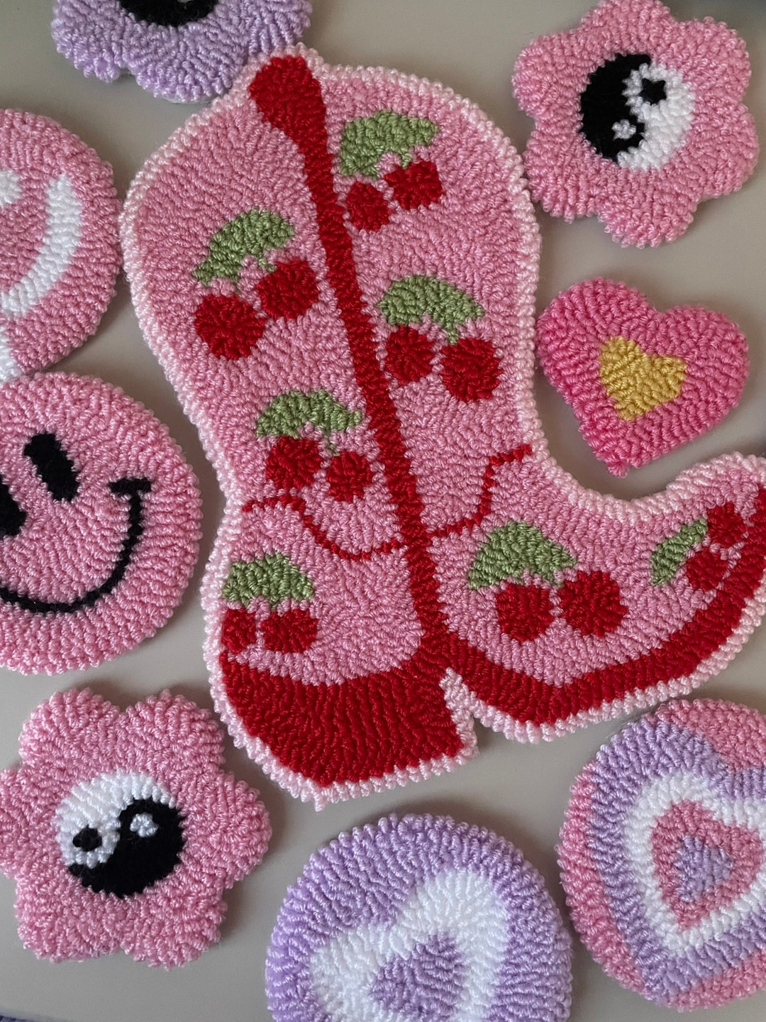 Punch Needle Wall Hanging Cowgirl Cowboy Boot, Tufted Wall Decor, Punch ...