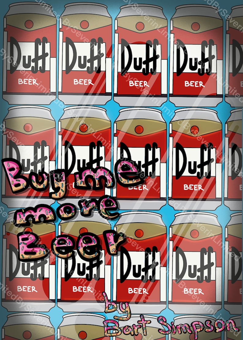 The Simpsons, Duff Beer, Poster, Wall Decoration, Bart Simpson - Etsy