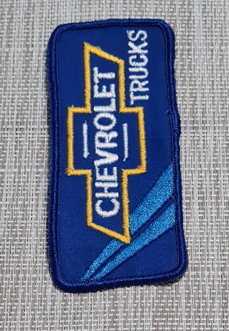 Vintage CHEVROLET Blue Yellow & White Jacket Patch 4-3/4" X 2" - Etsy