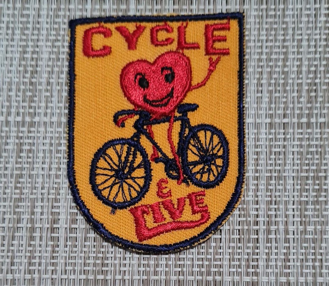 Vintage Cycle & Live Embroidered Patch - Etsy