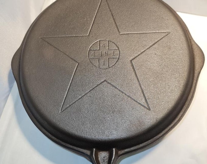 Vintage Lodge 4-IN-1 Cast Iron Double Skillet - Etsy