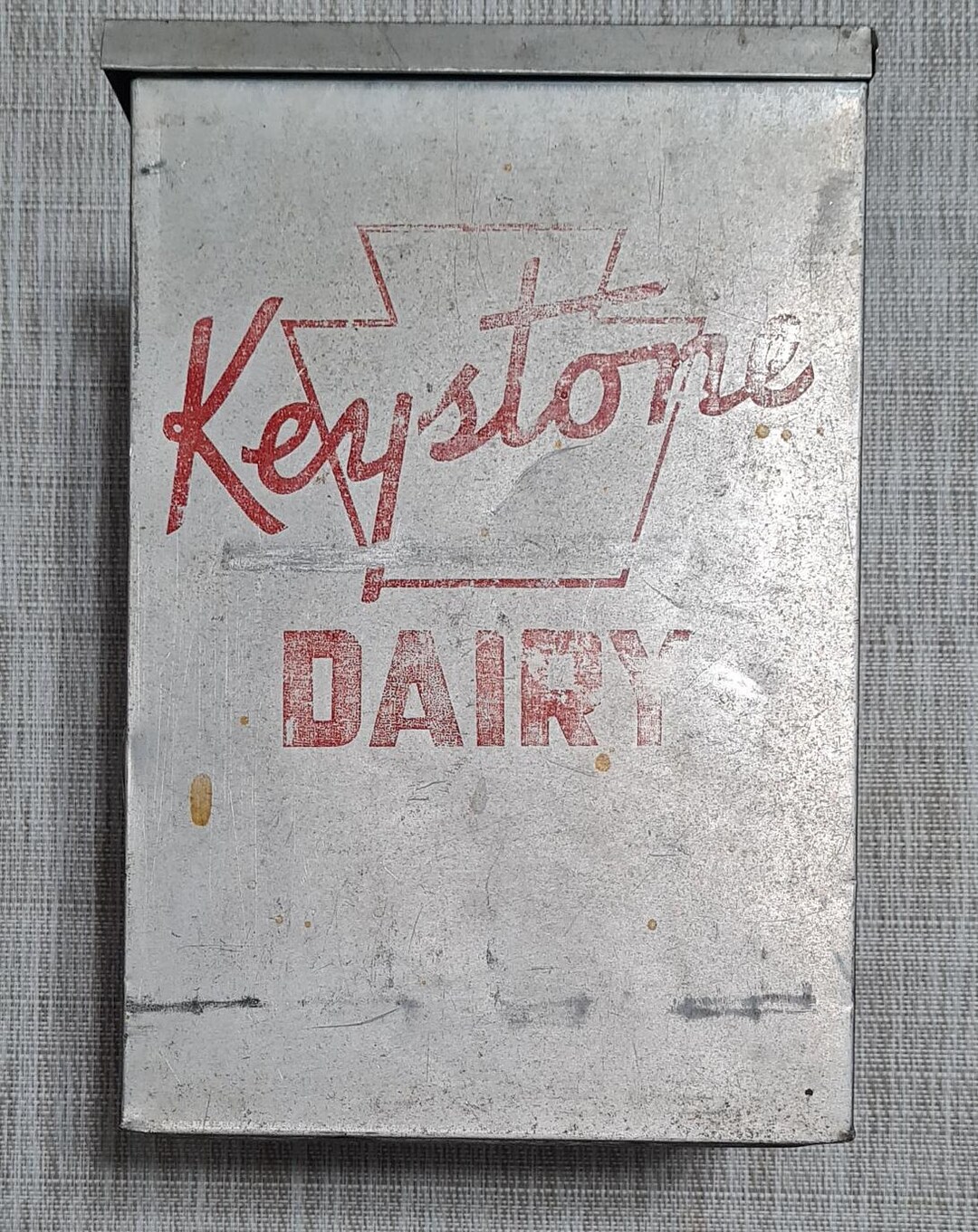 Galvanized Milk Box, VINTAGE Porch Box, Keystone Dairy, for Quart ...
