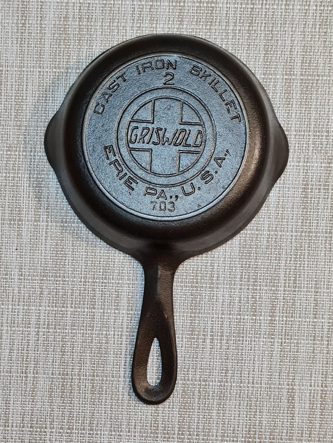 RARE! Griswold #2 PN#703 Slant Griswold Logo Cast Iron Skillet With ...