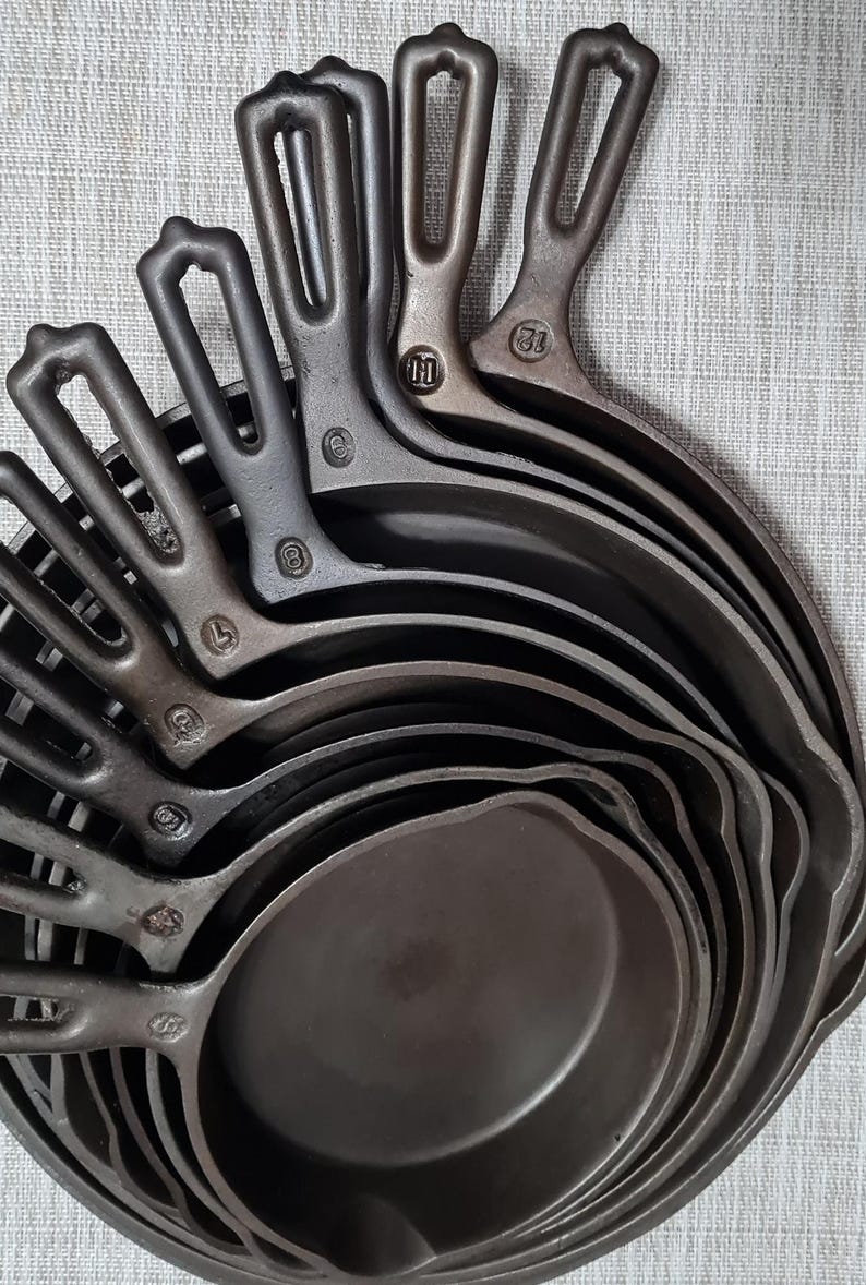 WOW! HTF Rare! Wapak Set of Indian Head Skillets 3-12. - Etsy