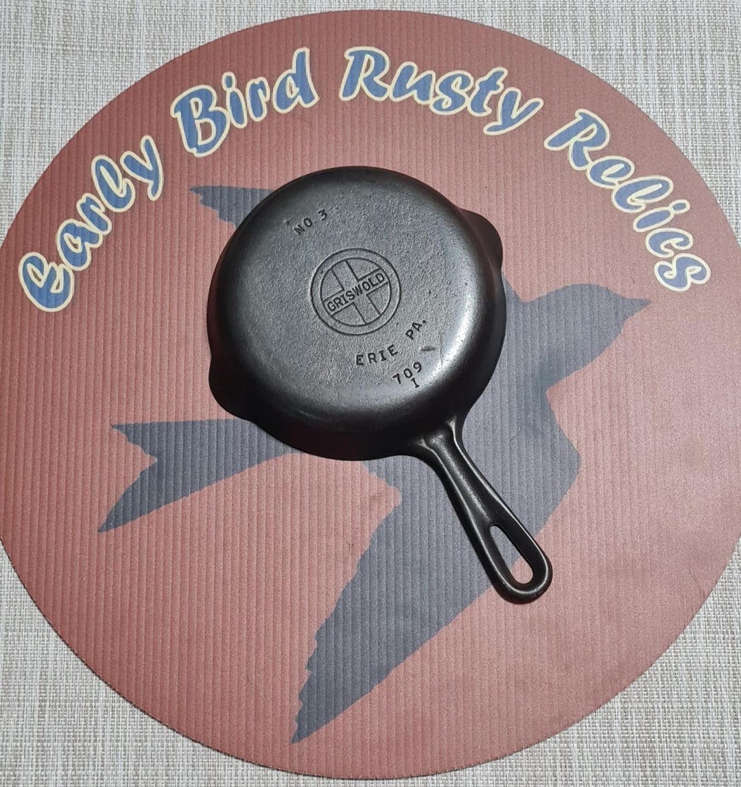 Griswold #3 Grooved Handle P/N 709 Small Block Logo, I Makers Mark - Etsy
