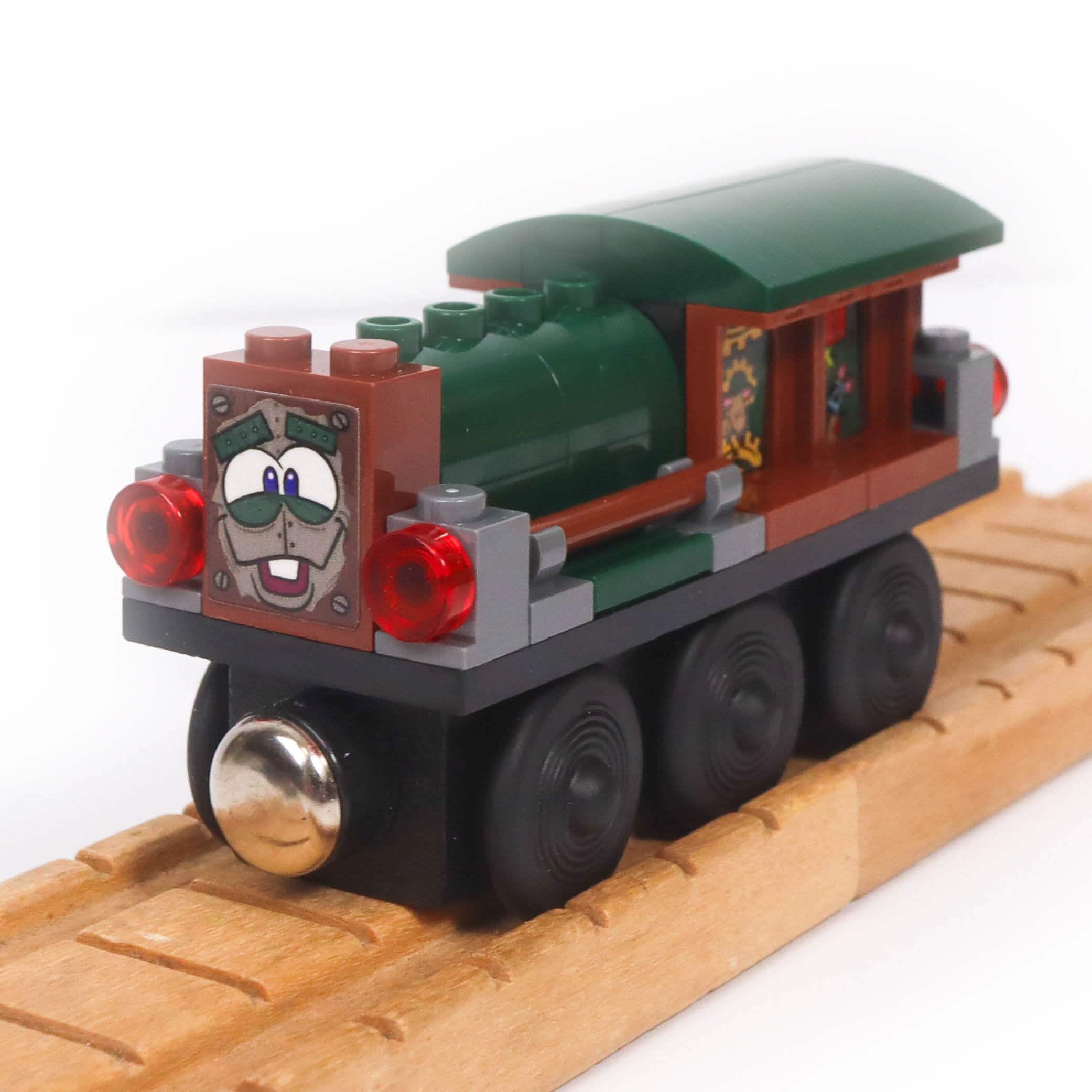 Zany Trains Wooden Train With Baseplate Brick Built Train Compatible ...