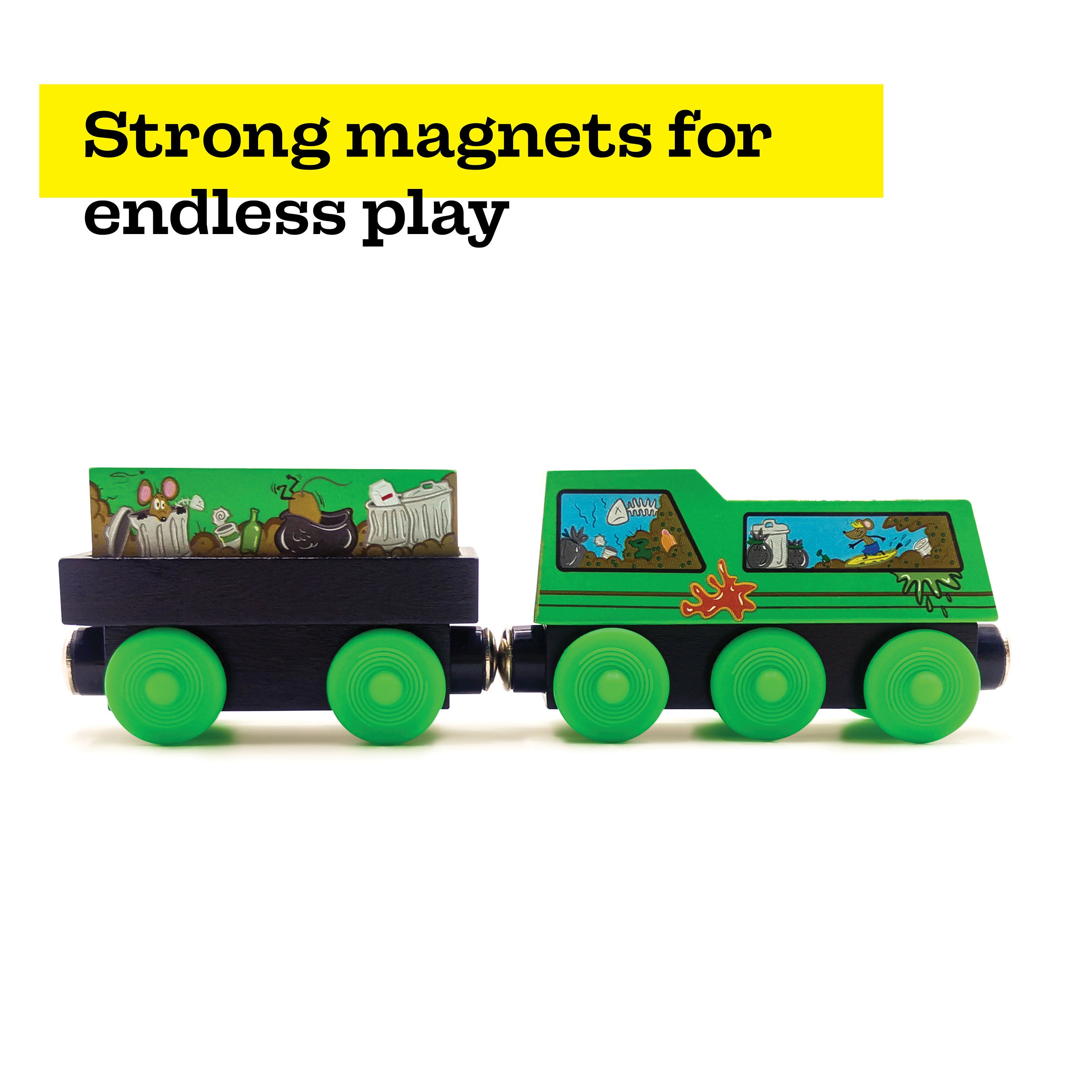 Zany Trains Trashy Terry Series 1 Wooden Train and Cargo Set Compatible ...