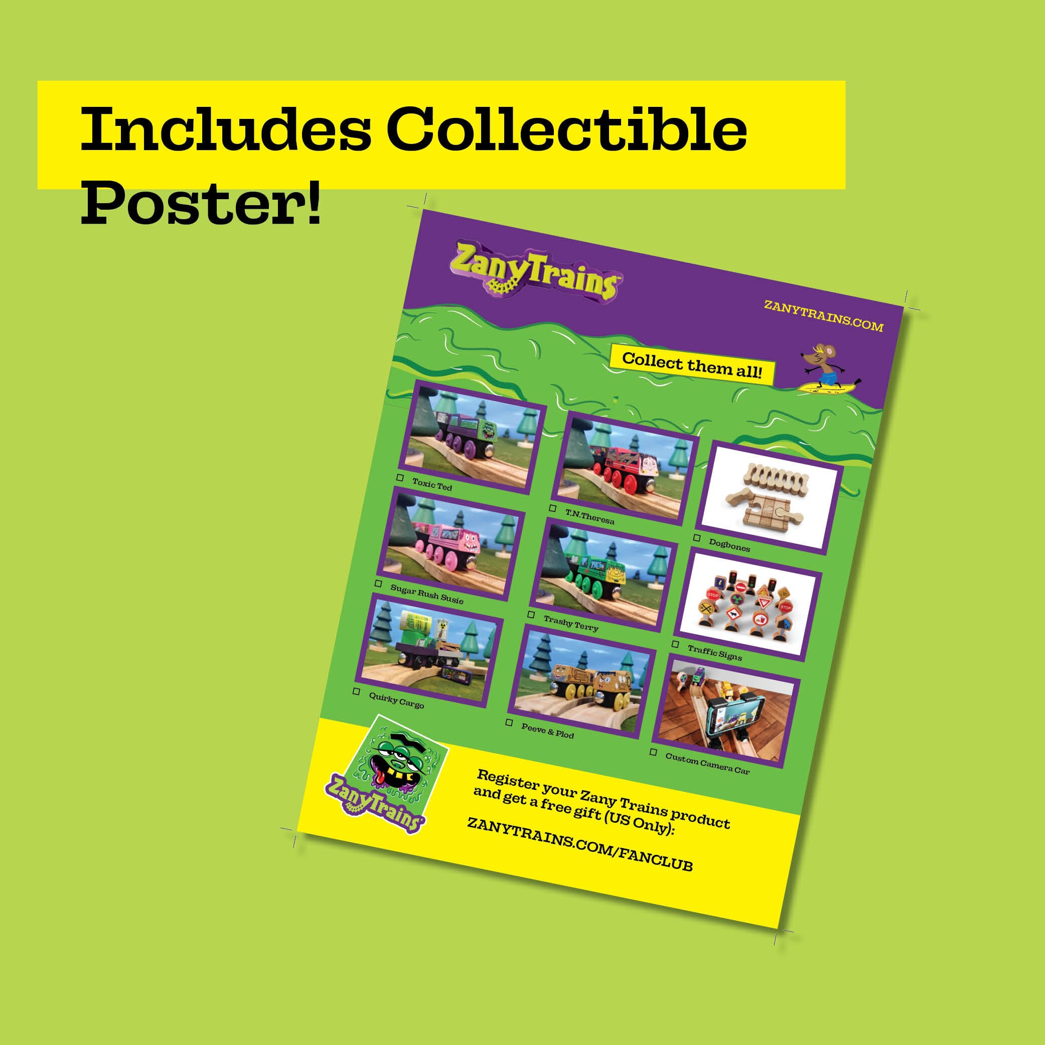 Zany Trains Wooden Train With Baseplate Brick Built Train Compatible ...