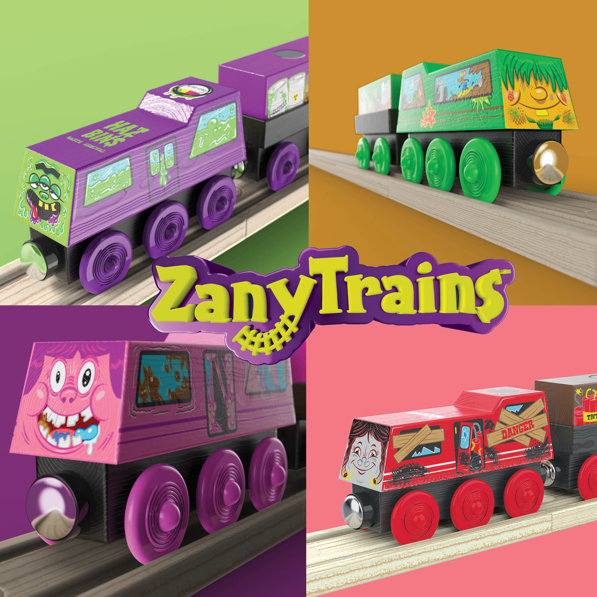 Zany Trains Wooden Train With Baseplate Brick Built Train Compatible ...