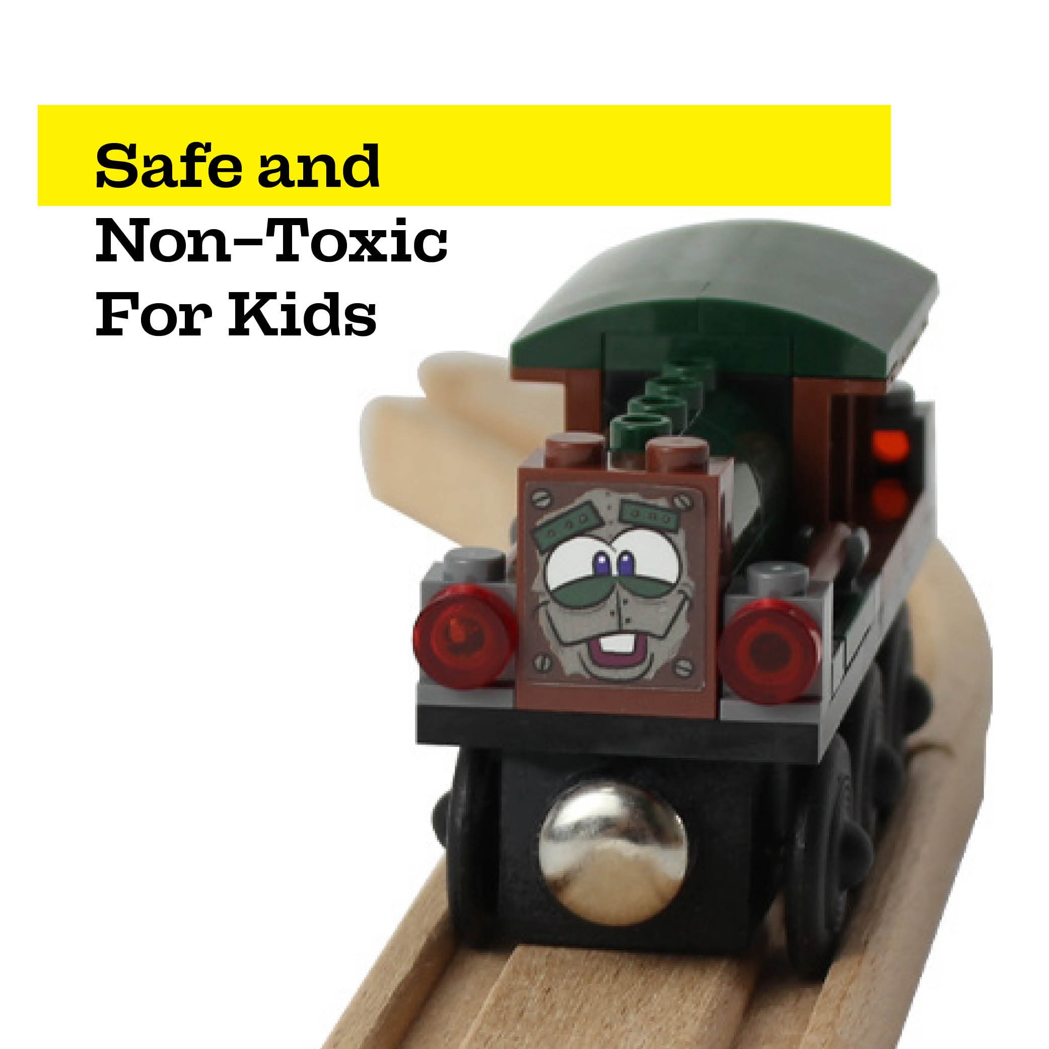 Zany Trains Wooden Train With Baseplate Brick Built Train Compatible ...