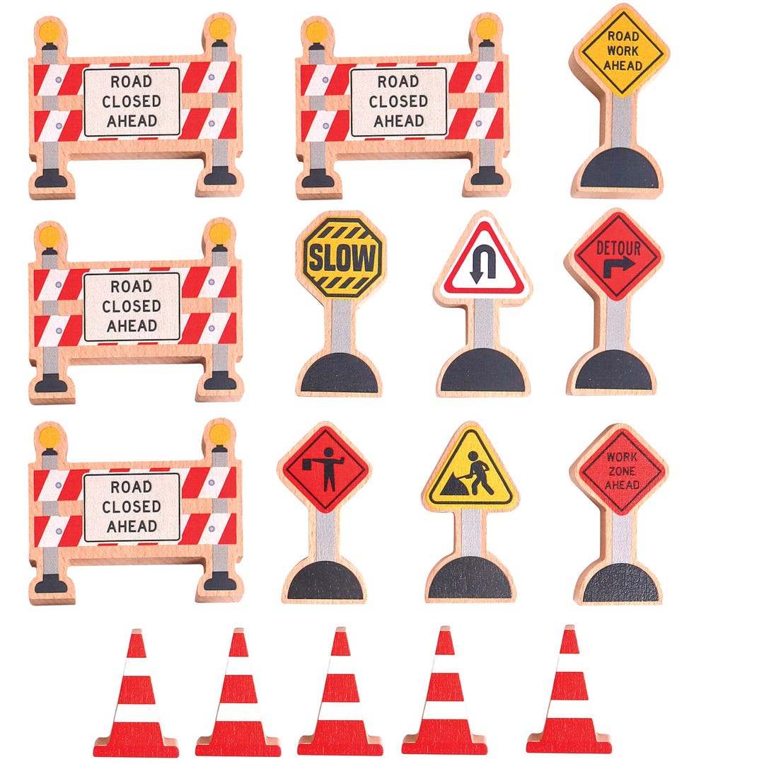 Wooden Construction Signs & Cones - 16 Pc Road Site Set - Etsy