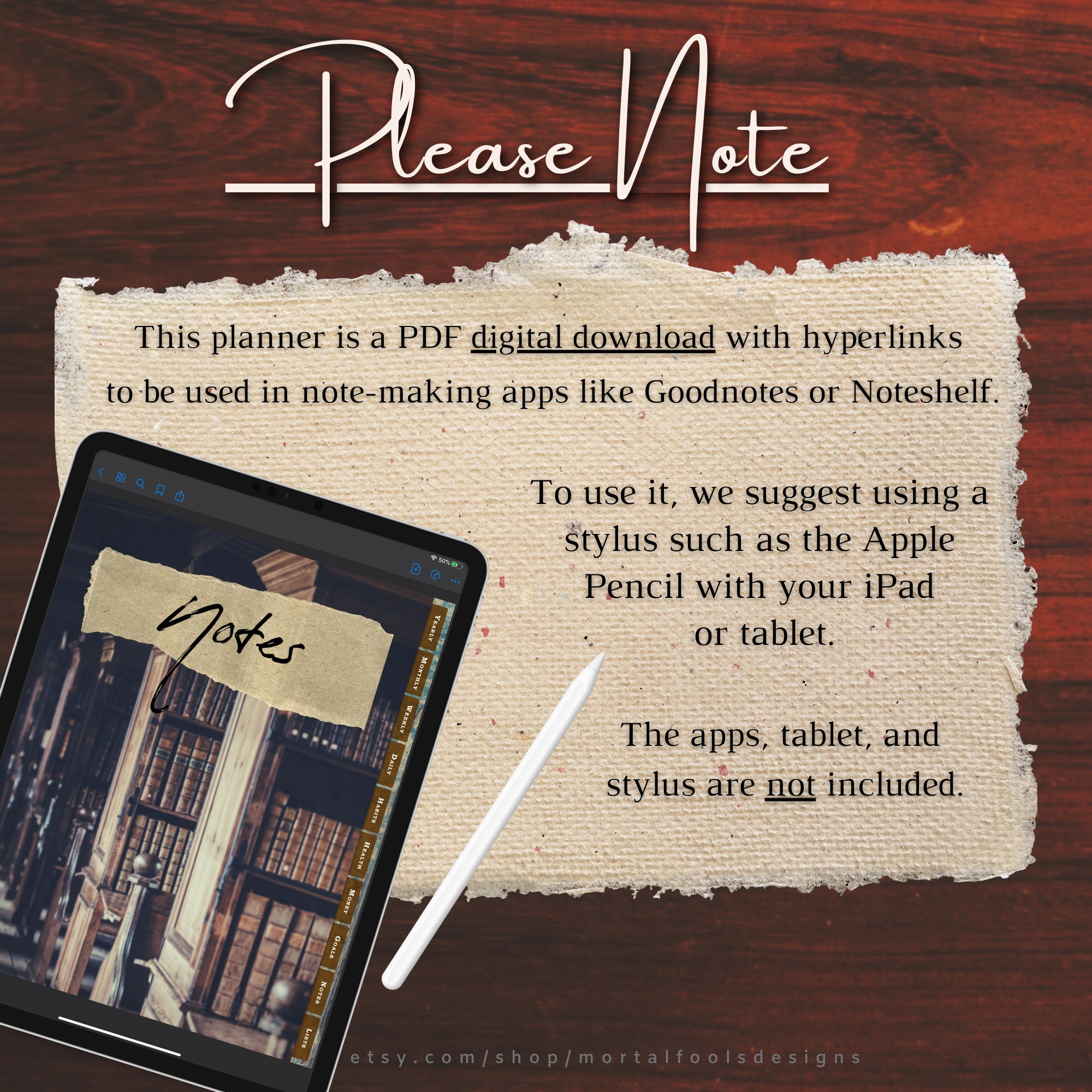 Dark Academia Digital Planner (undated) - Etsy