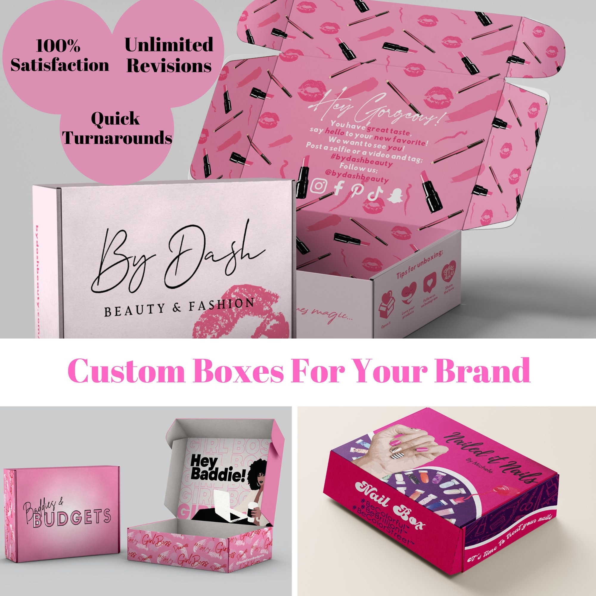 Custom Beauty Box Design Template | Personalized Packaging for Cosmetics Brands | Printable ...