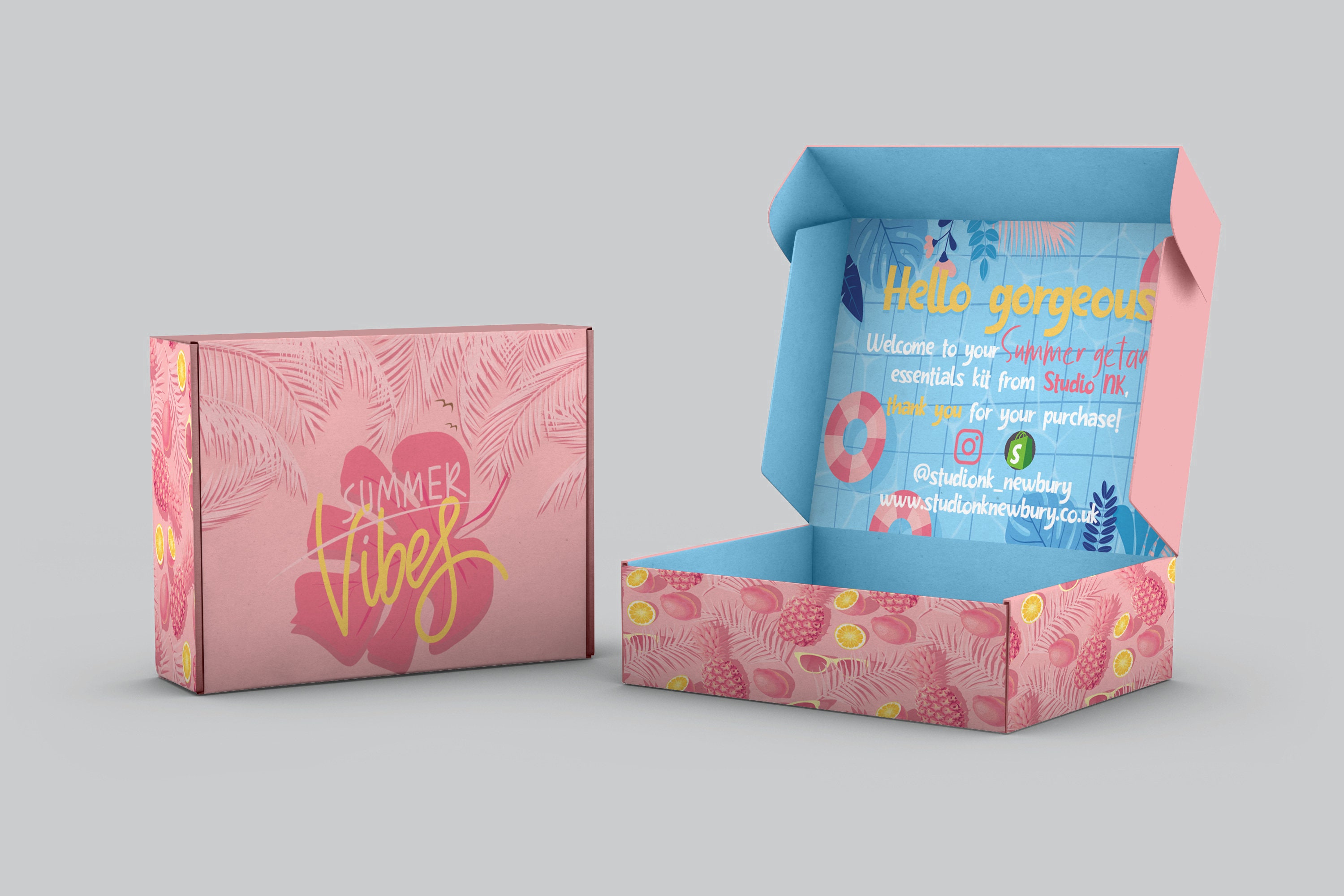 Custom Pink Mailer Box Design Template: Vibrant Brand Packaging ...