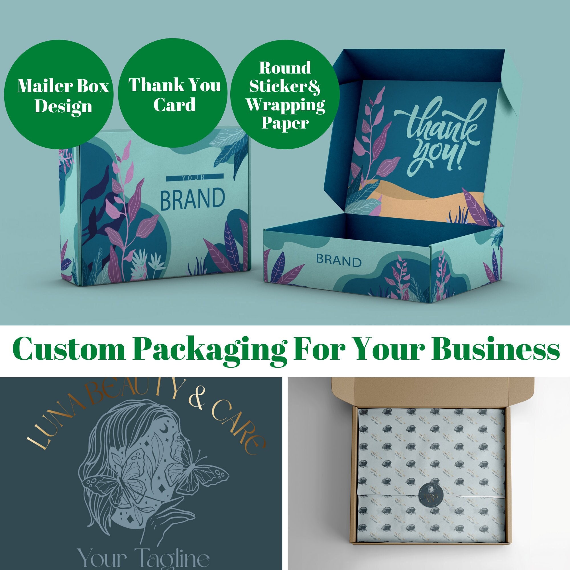 Custom Packaging Box Kit for Small Business, Customized Mailer Shipping ...
