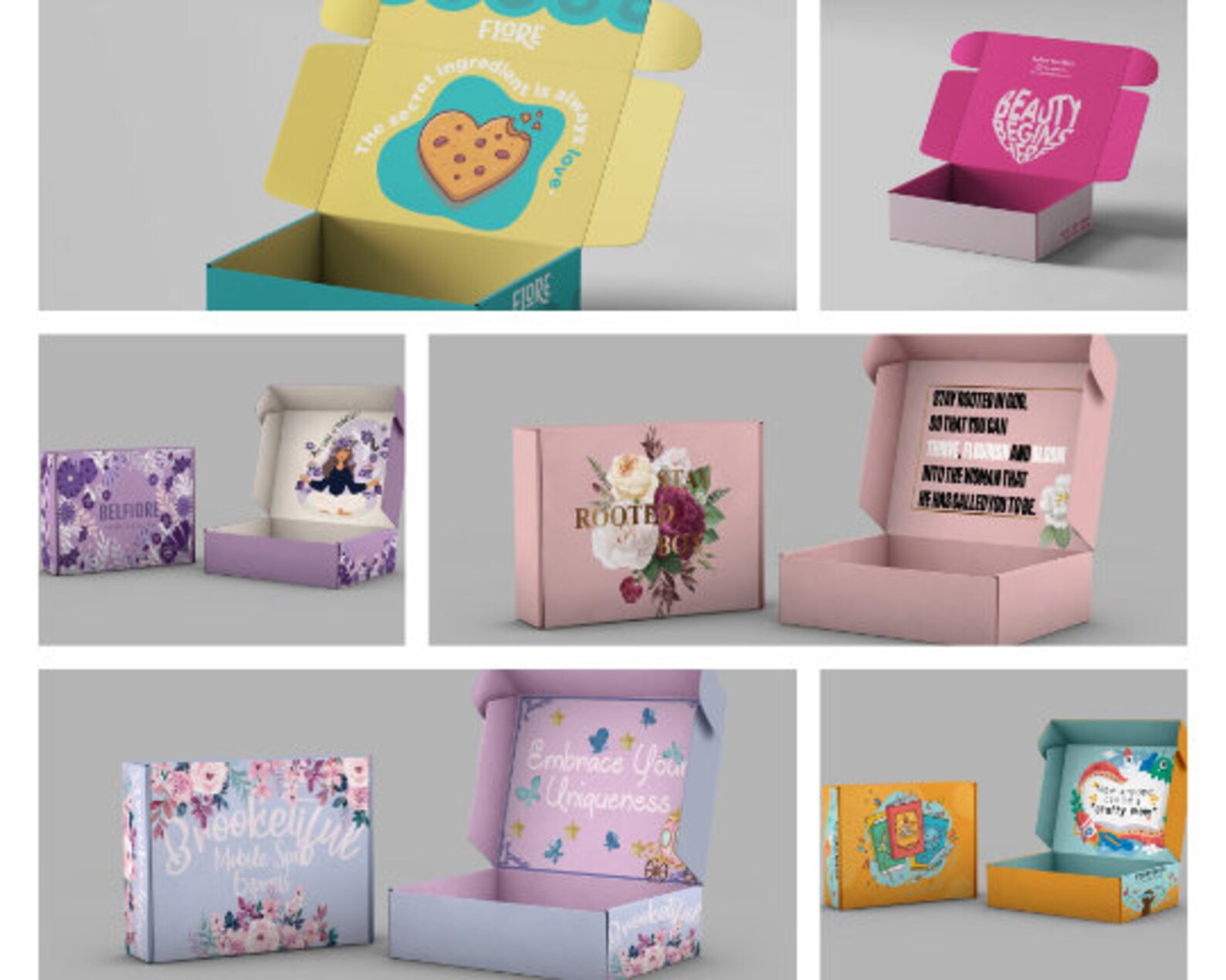 Custom Mailer Box Design Template: Printable DIY Packaging (digital ...