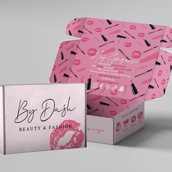 Custom Pink Mailer Box Design Template Personalized Packaging With a ...